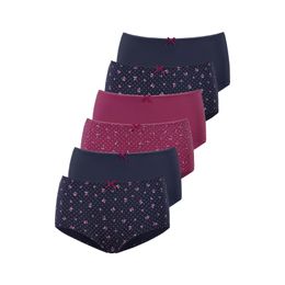 Hipster Petite Fleur, Damen, Gr. 40/42, navy, berry, Single Jersey, Obermaterial: 95% Baumwolle, 5% Elasthan, gemustert, unifarben, Unterhosen Hipster, aus elastischer Baumwolle