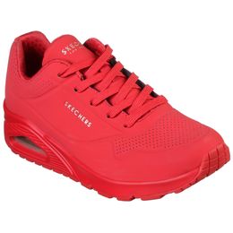 Wedgesneaker Skechers "UNO STAND ON AIR", Damen, Gr. 38, rot, Lederimitat, Schuhe Wedgesneaker, Freizeitschuh, Halbschuh, Schn&uuml;rschuh weich gepolsterte Innensohle, Topseller