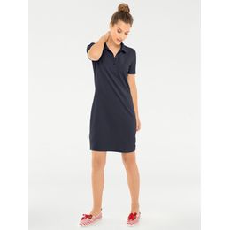 Shirtkleid Heine "Polokleid", Damen, Gr. 36, Normalgr&ouml;&szlig;en, blau (marine), 95% Baumwolle, 5% Elasthan, unifarben, kurz, Kleider Shirtkleid