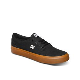 Sneaker DC Shoes "Trase Tx", Herren, Gr. 8,5(41), schwarz, gum, Obermaterial aus Wildleder f&uuml;r Haltbarkeit und Textil f&uuml;r Atmungsaktivit&auml;t Mesh-Futter HD-Logodruck Vulkanisiert f&uuml;r ein hervorragendes Boardgef&uuml;hl und eine federnde Sohle Abriebfeste, griffige Gummiau&szlig;ensohle Die unverkennbare vertiefte Pill-Pattern-Lauffl&auml;che von DC, Schuhe Sneaker