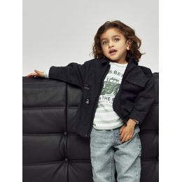 Langarmshirt name it "NMMLANDON LS TOP", Jungen, Gr. 122/128, wei&szlig; (hellwei&szlig;), Jersey, Obermaterial: 60% Baumwolle, 40% Polyester, gestreift, normal normal, Rundhals, Shirts Langarmshirt