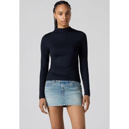 Levi's Langarmshirt LEVI'S, Damen, Gr. XS (34), anthrazit, Jersey, Obermaterial: 92% Viskose, 8% Elasthan, figurbetont h&uuml;ftlang, Shirts Langarmshirt