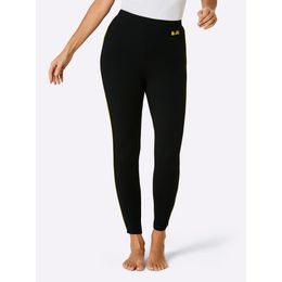 Leggings feel good, Damen, Gr. 40/42, Normalgr&ouml;&szlig;en, schwarz, 95% Baumwolle, 5% Elasthan, gemustert, mehrfarbig, unifarben, Hosen Leggings
