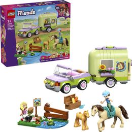 Konstruktionsspielsteine Lego "Pferd und Fohlen mit Pferdeanh&auml;nger (42695), Lego Friends", bunt, Spielbausteine, Kinder, Kunststoff, Konstruktionsspielsteine