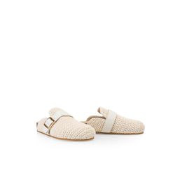 Clog Marc Cain "Summer to Go", Damen, Gr. 36, powder cream, Leder, Polyester, Schuhe Clog, Sandale, Hausschuh, Mule, Sldes mit Lederinnensohle