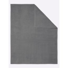 Wohndecke Biederlack Gr. 2, grau (anthrazit), B:150cm L:220cm, 70% Baumwolle, 30% Polyacryl, Wohndecken, Wohndecke
