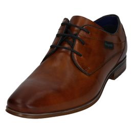 Schn&uuml;rschuh Bugatti, Herren, Gr. 41, braun (cognac, used), Leder, Schuhe Schn&uuml;rschuh, im Used-Look, Freizeitschuh, Halbschuh, Schn&uuml;rschuh