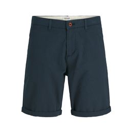 Jack & Jones Chinohose JACK & JONES "JPSTMARCO ERIK CHINO SHORT MID", Herren, Gr. XS, N-Gr, blau (navy blazer), Web, Obermaterial: 98% Baumwolle, 2% Elasthan, unifarben, regular fit normal, Hosen Chinohose