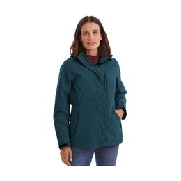 Outdoorjacke Killtec "KOW 140 WMN JCKT", Damen, Gr. 42, blau (petrol), Obermaterial: 100% Polyester;Futter: 100% Polyester;F&uuml;llung: 100% Polyester, Jacken Outdoorjacke, Wasserdichte Damenjacke, atmungsaktiv, abnehmbare Kapuze