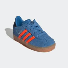 Sneaker adidas originals "GAZELLE COMFORT CLOSURE ELASTIC LACES KIDS", M&auml;dchen, Gr. 27, focus blau, solar orange, core schwarz, Leder, Schuhe Sneaker, f&uuml;r Kinder