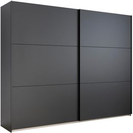 Schwebet&uuml;renschrank Rauch "Kleiderschrank Dreht&uuml;renschrank Schrank Garderobe KRONACH TOPSELLER", grau (graumetallic, griffleisten grau), B:261cm H:210cm T:59cm, Holzwerkstoff, Schr&auml;nke, Schwebet&uuml;renschrank, optional ohne, mit 1 oder 2 Spiegel, viel Stauraum MADE IN GERMANY