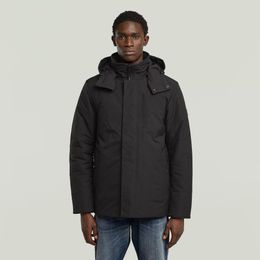 G-Star Raw Outdoorjacke G-STAR "Clean Vodan Padded Hooded Jacket", Herren, Gr. XXL, dk schwarz, Web, Obermaterial: 54% Elastomultiester, 46% Polyester, unifarben, regular fit normal, Jacken Outdoorjacke, mit abnehmbarer Kapuze