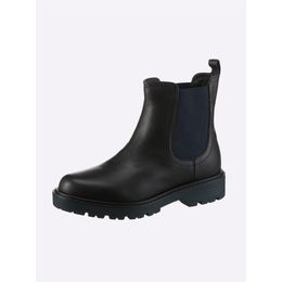 Stiefelette Heine, Damen, Gr. 40, schwarz (schwarz, blau), Glattleder, Leder, Rindsleder, Schuhe Stiefelette