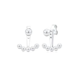 Paar Ohrh&auml;nger Elli "Ohrringe Stecker Ear Jackets mit Kugeln 925 Silber" Gr. 15, silber, Ohrringe, Damen, ohne Stein, Silber 925 (Sterlingsilber), Paar Ohrh&auml;nger