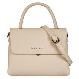 Henkeltasche Bugatti "ALMATA", Damen, Gr. B/H/T: 23cm x 16cm x 8cm onesize, beige, Kunstfaser, clean, Taschen Henkeltasche