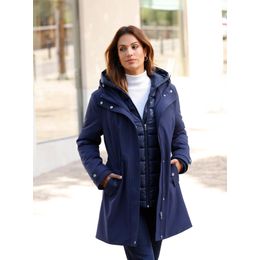 Doppeljacke Inspirationen, Damen, Gr. 48, blau (marine), 93% Polyester, 7% Elasthan, Innenjacke:100% Polyester, Wattierung:100% Polyester, unifarben, Jacken Doppeljacke