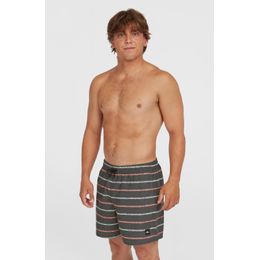 O`Neill Badehose O'NEILL "O'NEILL CALI FIRST 15'' SWIMSHORTS", Herren, Gr. M, N-Gr, grau (grau o'neill), Obermaterial: 100% Polyester, Badehosen Badehose
