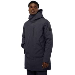 Daunenmantel Jack Wolfskin "BRANDENBURGER", Herren, Gr. XXL, blau (schwarz navy), Obermaterial: 100% Polyester. Wattierung: 100% Daunen, hoch geschlossener Ausschnitt, mit Druckkn&ouml;pfen,verstellbar, M&auml;ntel Daunenmantel, W&auml;rmend, winddicht, Daunenjacke