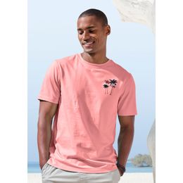 Beach Time T-Shirt BEACHTIME "mit gro&szlig;em R&uuml;ckenprint", Herren, Gr. XXL (60/62), orange (koralle), Single Jersey, Obermaterial: 100% Baumwolle, bedruckt, regular fit, Rundhals, abgesteppte Kante, Shirts T-Shirt, Regular-Fit, mit Print vorn und hinten