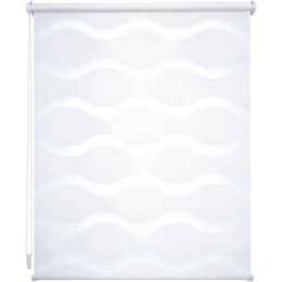 Doppelrollo Liedeco "Wave" Gr. 6, wei&szlig;, B:70cm H:150cm, Metall, Polyester, Rollos, Doppelrollo, Klemmfix-DUO-Rollo, Doppelrollo "Wave"