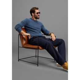 MAN'S WORLD Rundhalspullover MAN'S WORLD "Neue Kollektion Zeitlos & vielseitiger Basic Style", Herren, Gr. XL (56/58), blau melange, Strick, Obermaterial: 80% Polyacryl, 20% Baumwolle, meliert, regular fit, Rundhals, Rippb&uuml;ndchen, Pullover Rundhalspullover, melierte Optik,weicher Griff, Perfekt f&uuml;r die k&auml;ltere Jahreszeit