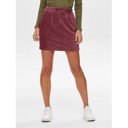 Cordrock Only "ONLPOPTRASH CORDEROY SKIRT PNT", Damen, Gr. S (36), lila (tawny port), Cord, Obermaterial: 62% Baumwolle, 34% Polyester, 4% Elasthan, unifarben, figurbetont ca. Mitte Oberschenkel, R&ouml;cke Cordrock