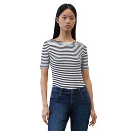 Marc O'Polo T-Shirt MARC O'POLO, Damen, Gr. XS, blau (multi, night sky), Obermaterial: 97% Baumwolle, 3% Elasthan, gestreift, Rundhals, Shirts T-Shirt