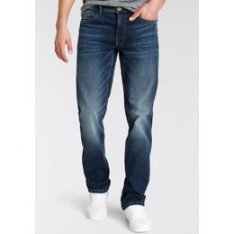 Straight-Jeans AJC, Herren, Gr. 40, L&auml;nge 36, blau (dunkelblau), Denim/Jeans, Obermaterial: 98% Baumwolle, 2% Elasthan, unifarben, normal lang, Jeans Straight-Jeans, gerade geschnitten, Used-Look-Waschung, niedrige Leibh&ouml;he