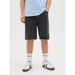 Jack & Jones Shorts JACK & JONES JUNIOR "JJITONY relaxed fit mit mittlerer Bundh&ouml;he", Jungen, Gr. 146, N-Gr, schwarz (schwarz denim), Web, Obermaterial: 100% Baumwolle, unifarben, relaxed fit knielang, Hosen Shorts, unifarben, modisch, relaxed fit, Web