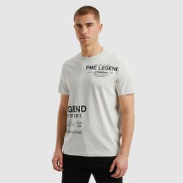 PME-Legend T-Shirt PME LEGEND, Herren, Gr. XL, wei&szlig; (bone wei&szlig;), Jersey, Obermaterial: 100% Baumwolle, bedruckt, regular fit taillenbedeckt, Rundhals, gerader Abschluss, Shirts T-Shirt, mit All-Over Print