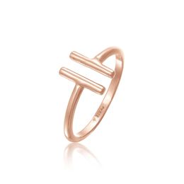 Silberring Elli "Ring Geo Stab Trend Offen 925 Silber" Gr. 52, rosa (rosegold), Fingerringe, Damen, 52, Silber 925 (Sterlingsilber), Silberring