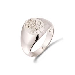 Siegelring Kuzzoi "Ring Siegelring Rose Flower 925 Sterling Silber" Gr. 60, silber, Fingerringe, Herren, 60, Silber 925 (Sterlingsilber), Siegelring