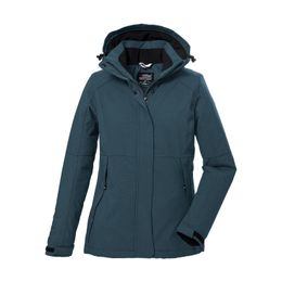 Outdoorjacke Killtec "KOW 37 WMN JCKT", Damen, Gr. 50, blau (hellpetrol), Obermaterial: 100% Polyester;Futter: 100% Polyester;F&uuml;llung: 100% Polyester, Jacken Outdoorjacke, Wasserdichte Damen Funktionsjacke mit abnehmbarer Kapuze