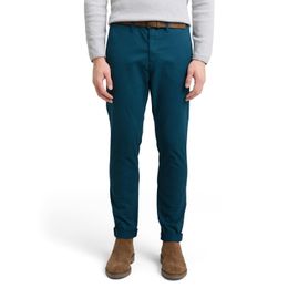 Chinohose Tom Tailor Denim, Herren, Gr. 32, L&auml;nge 34, gr&uuml;n (deep pond gr&uuml;n), Web, Obermaterial: 97% Baumwolle, 3% Elasthan. Futter: 100% Baumwolle, unifarben, slim fit kn&ouml;chellang, Hosen Chinohose, mit G&uuml;rtel
