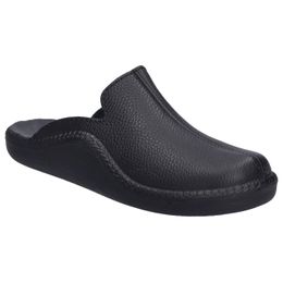 Clog Josef Seibel "Monaco", Herren, Gr. 49, schwarz, Leder, Schuhe Clog, Hausschuh, Sabot in Weite H (sehr weit)