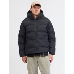 Jack & Jones Steppjacke JACK & JONES "JJESOHO PUFFER HOOD SN", Herren, Gr. XL, schwarz, Web, Obermaterial: 100% Polyester, unifarben, regular fit, hoch geschlossener Ausschnitt, B&uuml;ndchen, Jacken Steppjacke