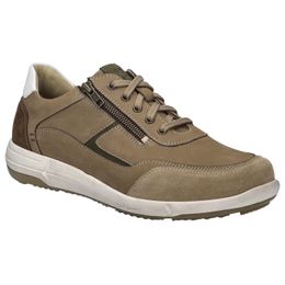 Sneaker Josef Seibel "Enrico 33", Herren, Gr. 44, bunt (sand, multi), Leder, kontrastfarbene Details, Schuhe Sneaker, Schn&uuml;rschuh, Komfortschuh, Freizeitschuh mit Rei&szlig;verschluss