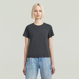 G-Star Raw T-Shirt G-STAR "Nifous", Damen, Gr. S (36), grau (india ink), Single Jersey, Obermaterial: 100% Baumwolle, unifarben, regular fit, Rundhals, Shirts T-Shirt, mit kleiner Logo-Stickerei