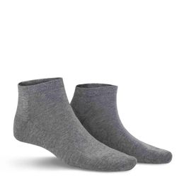 Sneakersocken Kunert "Sneaker Richard", Herren, Gr. 39-42, grau (silber, meliert 8110), Obermaterial: 98% Baumwolle CO. 2% Elasthan EL., Socken Sneakersocken