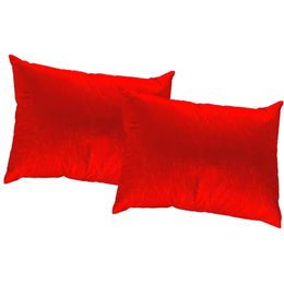 Dekokissen WIRTH "Lahnstein" Gr. 1, rot (rot, gemustert unifarben), B:40cm L:40cm, Polyester, Dekokissen_Sitzkissen_Kissenh&uuml;llen, Dekokissen, Kissenh&uuml;lle ohne F&uuml;llung, 2 St&uuml;ck