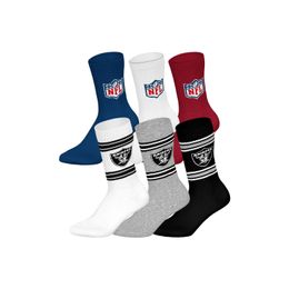 Kurzsocken NFL "Socken NFL 6Pack Crew Socks 6er Pack", Damen, Gr. 39-42, bunt (las vegas raiders, mix), Obermaterial: 58% Baumwolle CO. 39% Polyester PES. 3% Elasthan EL., Socken Kurzsocken