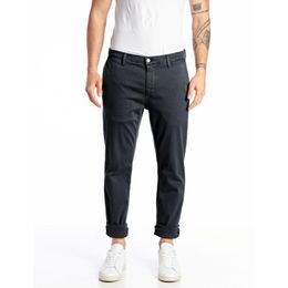 Chinohose Replay "ZEUMAR", Herren, Gr. 36, L&auml;nge 34, blau, Web, Obermaterial: 91% Baumwolle, 6% Elastomultiester, 3% Elasthan, unifarben, slim fit normal, Hosen Chinohose, Slim Fit