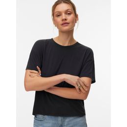 V&eacute;ro Moda Kurzarmshirt VERO MODA "VMFILLI 2/4 TEE JRS NOOS", Damen, Gr. XL, schwarz, Jersey, Obermaterial: 70% Modal, 30% Polyester, unifarben, relaxed fit normal, Rundhals, Shirts Kurzarmshirt, Materialmix, relaxed fit