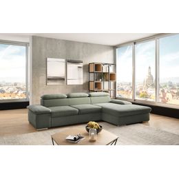 Sit & More Ecksofa SIT & MORE "Valantine L-Form, B: 286 cm", braun (schlamm), B:286cm H:73cm T:174cm, 100% Polyester, Sofas, Ecksofa, mit Arm- & Kopfteilverstellung, optional mit Bettfunktion