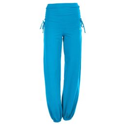 Sporthose WINSHAPE "WH1", Damen, Gr. XL, Normalgr&ouml;&szlig;en, blau (t&uuml;rkis), 90% Baumwolle, 10% Elasthan, Hosen Sporthose, mit seitlicher Raffung