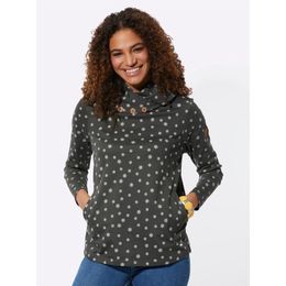 Sweatshirt Casual Looks, Damen, Gr. 42, grau (graphit, wei&szlig;, bedruckt), 100% Baumwolle, bedruckt, gemustert, mehrfarbig, Sweatshirts Sweatshirt