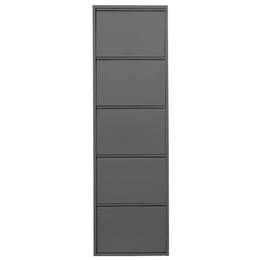 Schuhschrank HEINE HOME, grau (anthrazit), B:50cm H:136cm T:15cm, Stahl, Schr&auml;nke, Schuhschrank