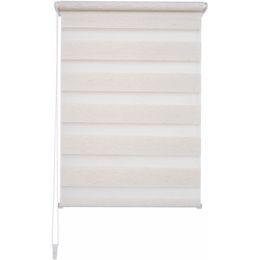 Doppelrollo Liedeco "Klemmfix-Duo-Rollo" Gr. 2, beige (naturfarben), B:60cm H:160cm, Polyester, Rollos, Doppelrollo, 1 St&uuml;ck
