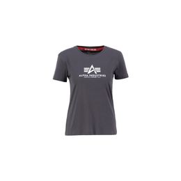T-Shirt Alpha Industries "New Basic T-Shirt BL W", Damen, Gr. XS, grau (vintage grau), Obermaterial: 100% Baumwolle, Shirts T-Shirt