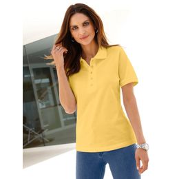 Poloshirt Casual Looks "Poloshirt", Damen, Gr. 48, gelb (maisgelb), 100% Baumwolle, unifarben, ohne Ausschnitt, Shirts Poloshirt